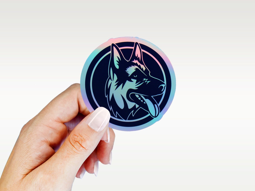 German Shepherd Circle Sticker K-9 Sticker Canine Sticker Canine ...