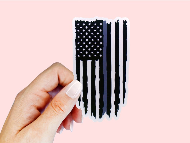 Thin Gray Line Shredded Flag Sticker Corrections Sticker - Etsy