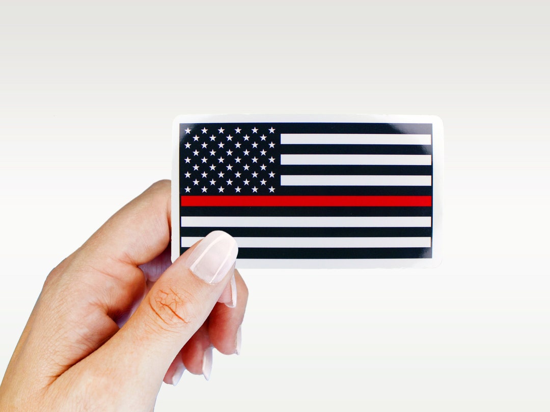 Thin Red Line Flag Sticker Fire Department Sticker Thin Red Line ...