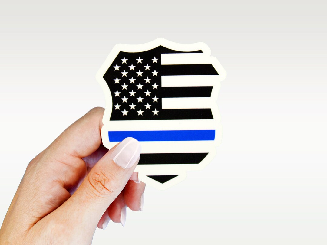 Thin Blue Line Badge Sticker Thin Blue Line Shield Flag - Etsy