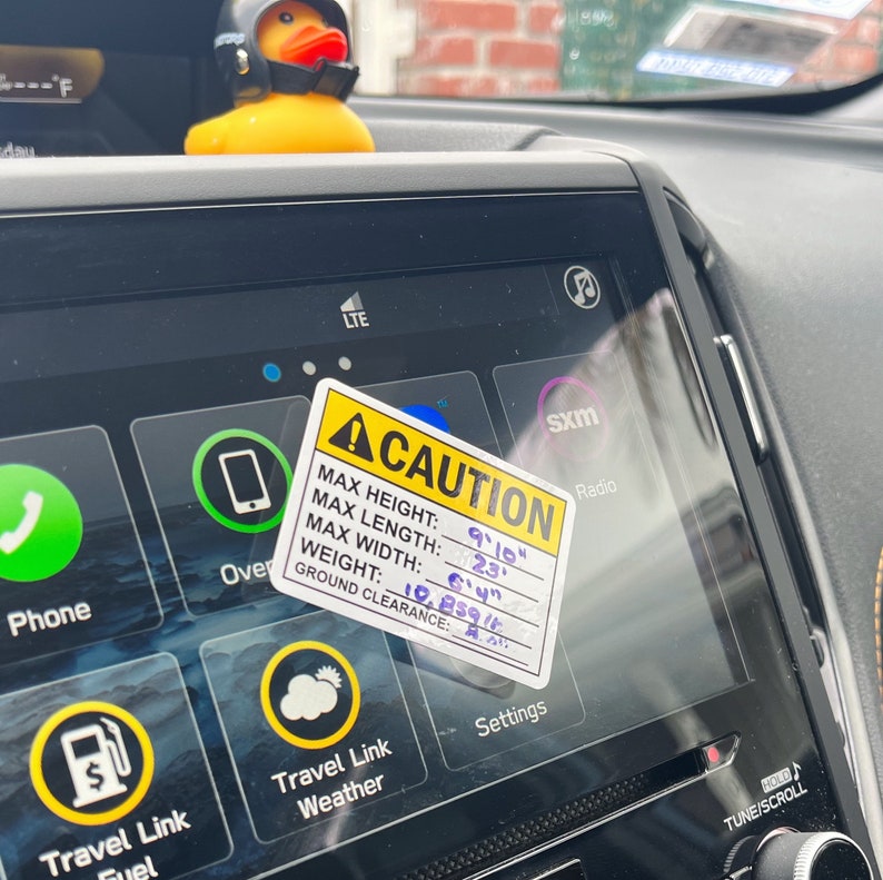 Car Max Height, Width, Length. Window Static Cling. Writeable ...