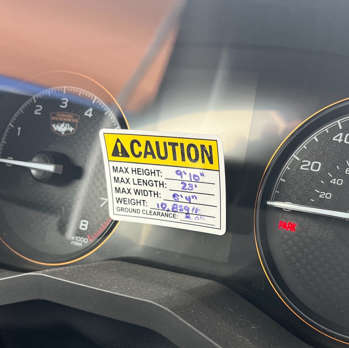 Car Max Height, Width, Length. Window Static Cling. Writeable ...