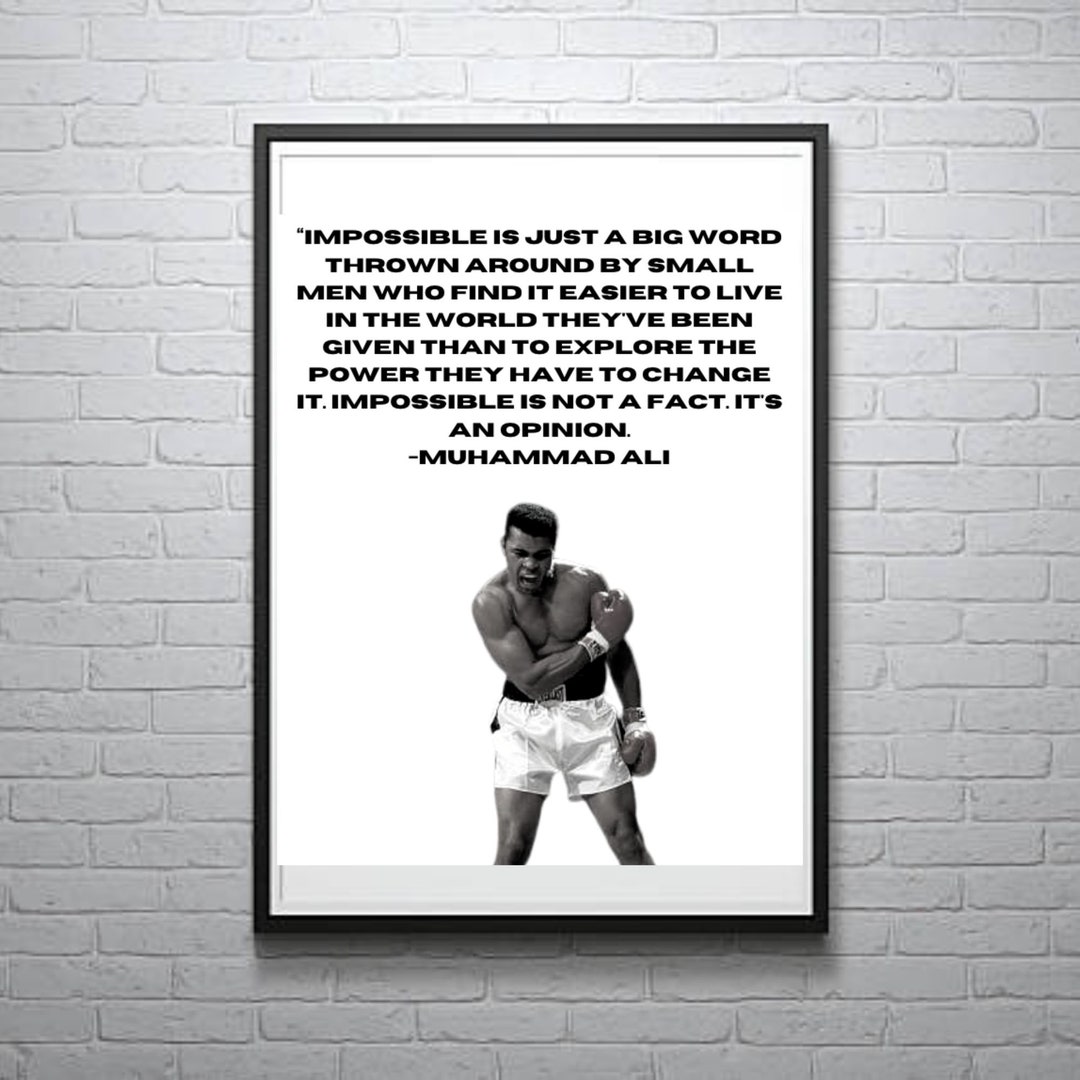 Muhammad Ali Wall Art Printable, Motivational Quote Poster, Boxing ...