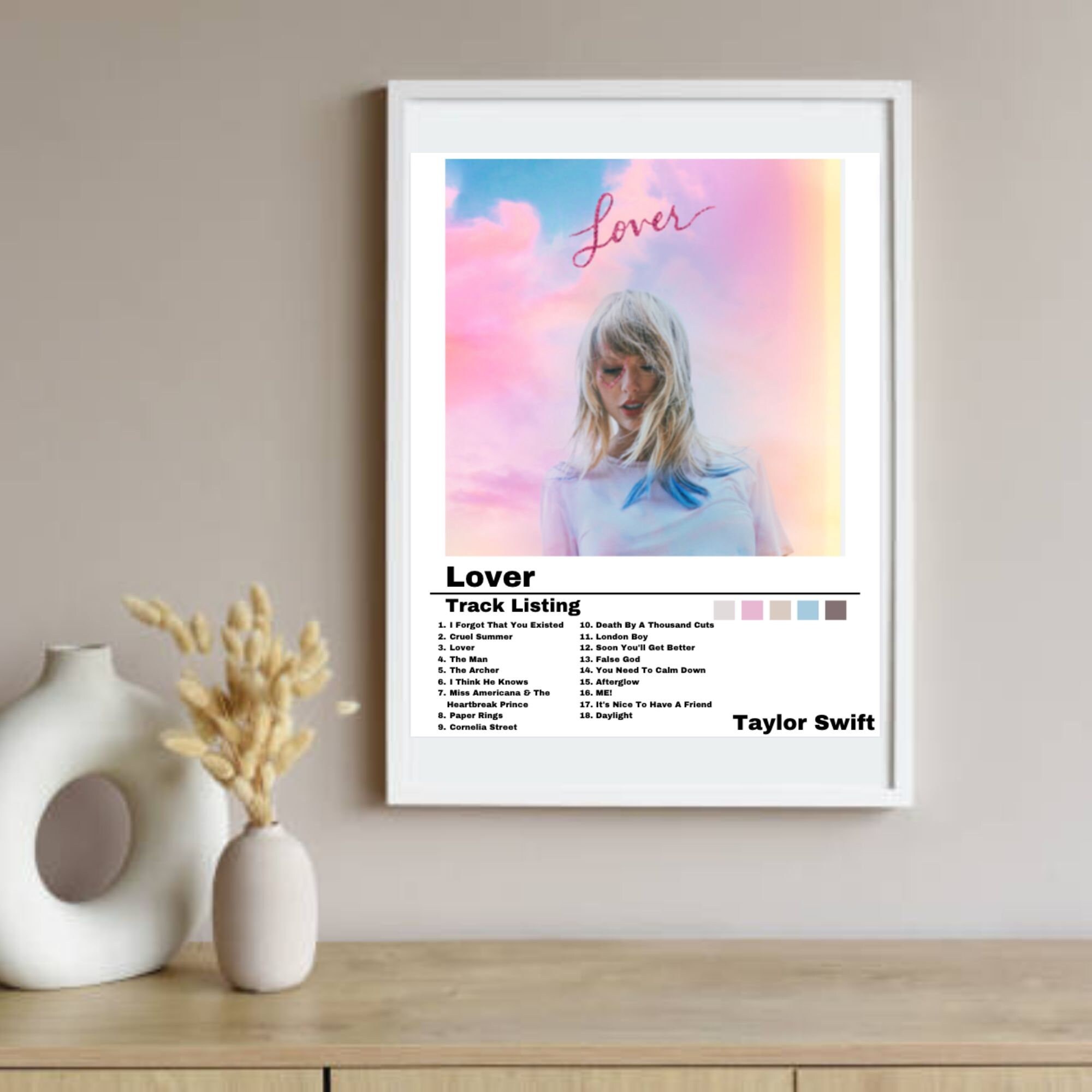 Taylor Swift Lover Album Cover Music Print Album Print Gift for Her ...