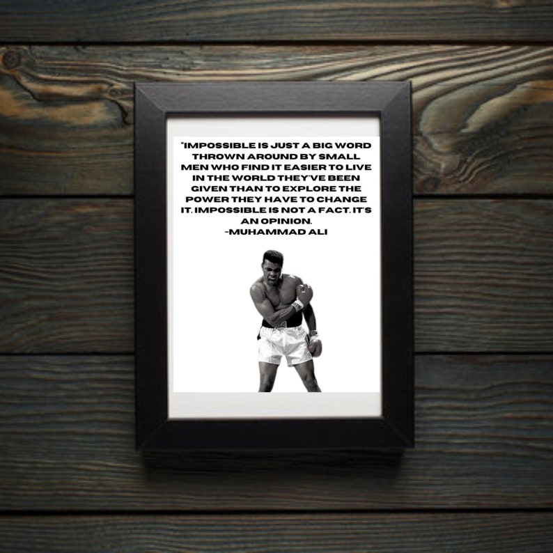 Muhammad Ali Wall Art Printable, Motivational Quote Poster, Boxing ...