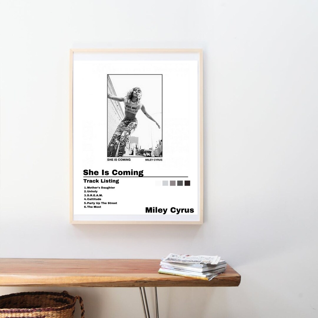 Miley Cyrus - She is Coming Album Cover Music Print Album Print Gift ...