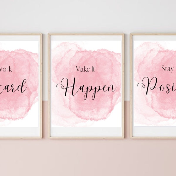 Work Hard Stay Positive Make It Happen - Etsy