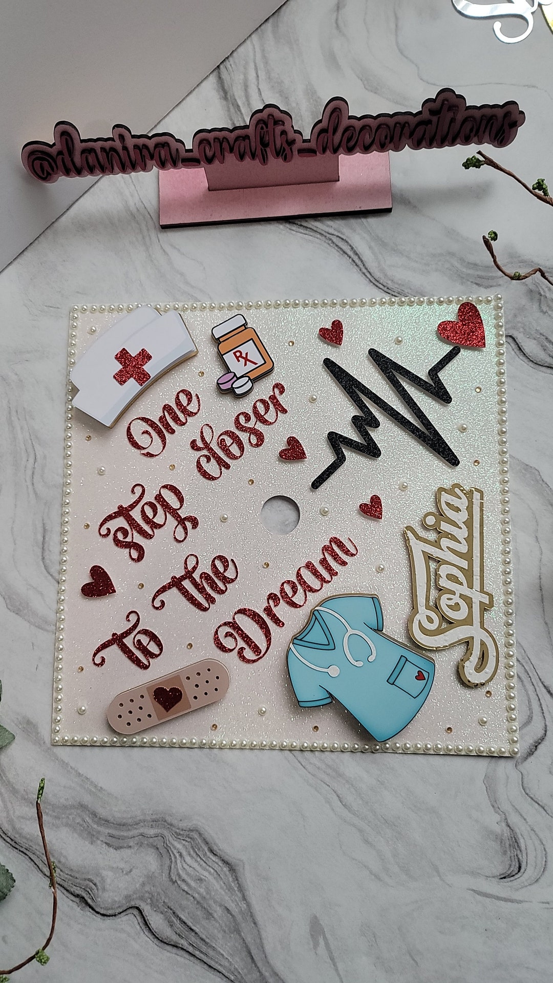 Nurse Grad Cap Topper, Customizable Healthcare, Graduation Cap, Nurse ...