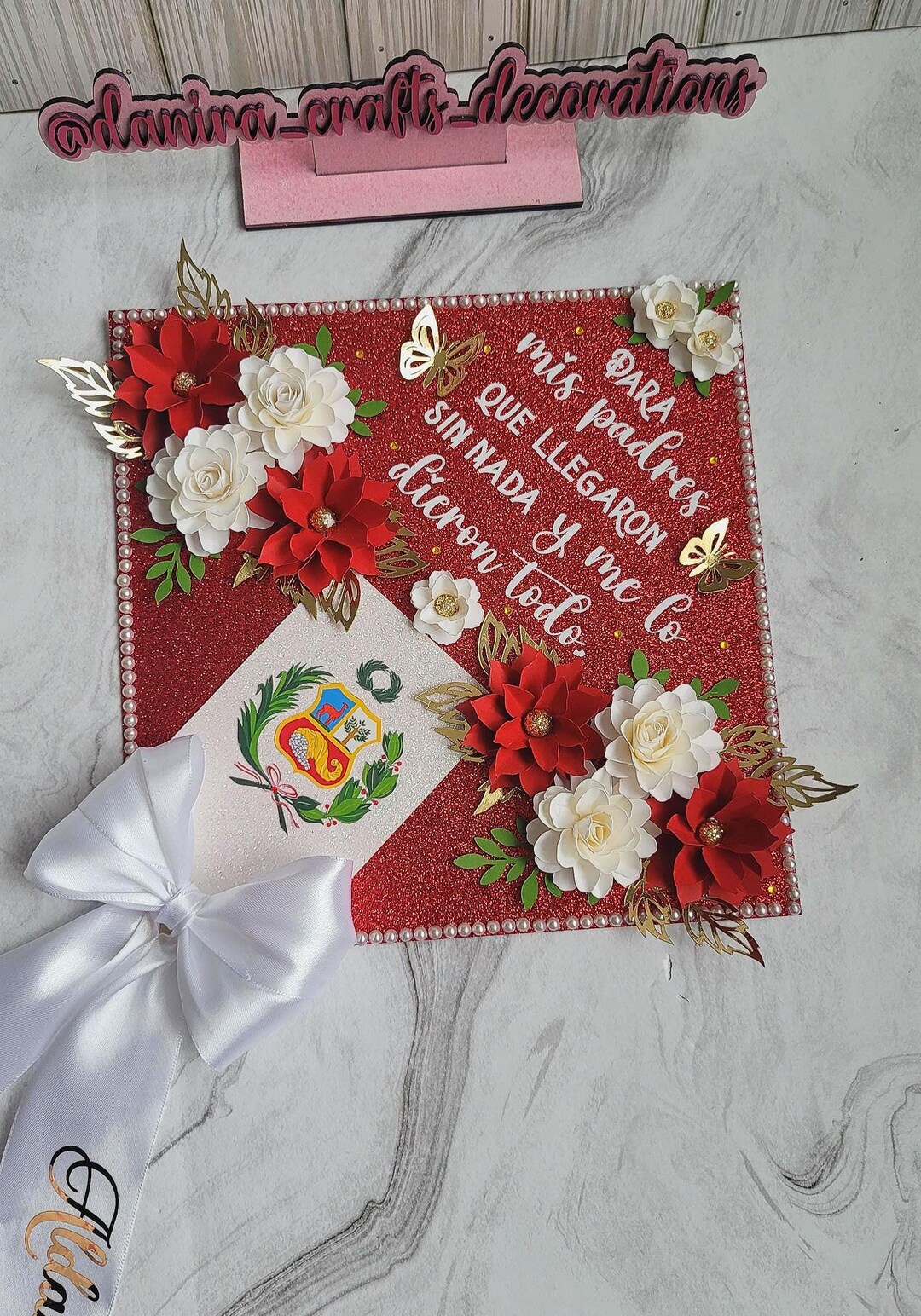 Custom Flag Graduation Cap Topper, Class of 2025, Personalized Country ...