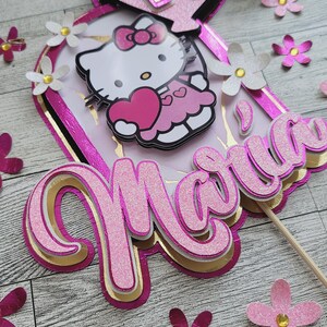 Hello Cake Topper, Cake Topper, Kitty Birthday Decorations, 3D Cake ...