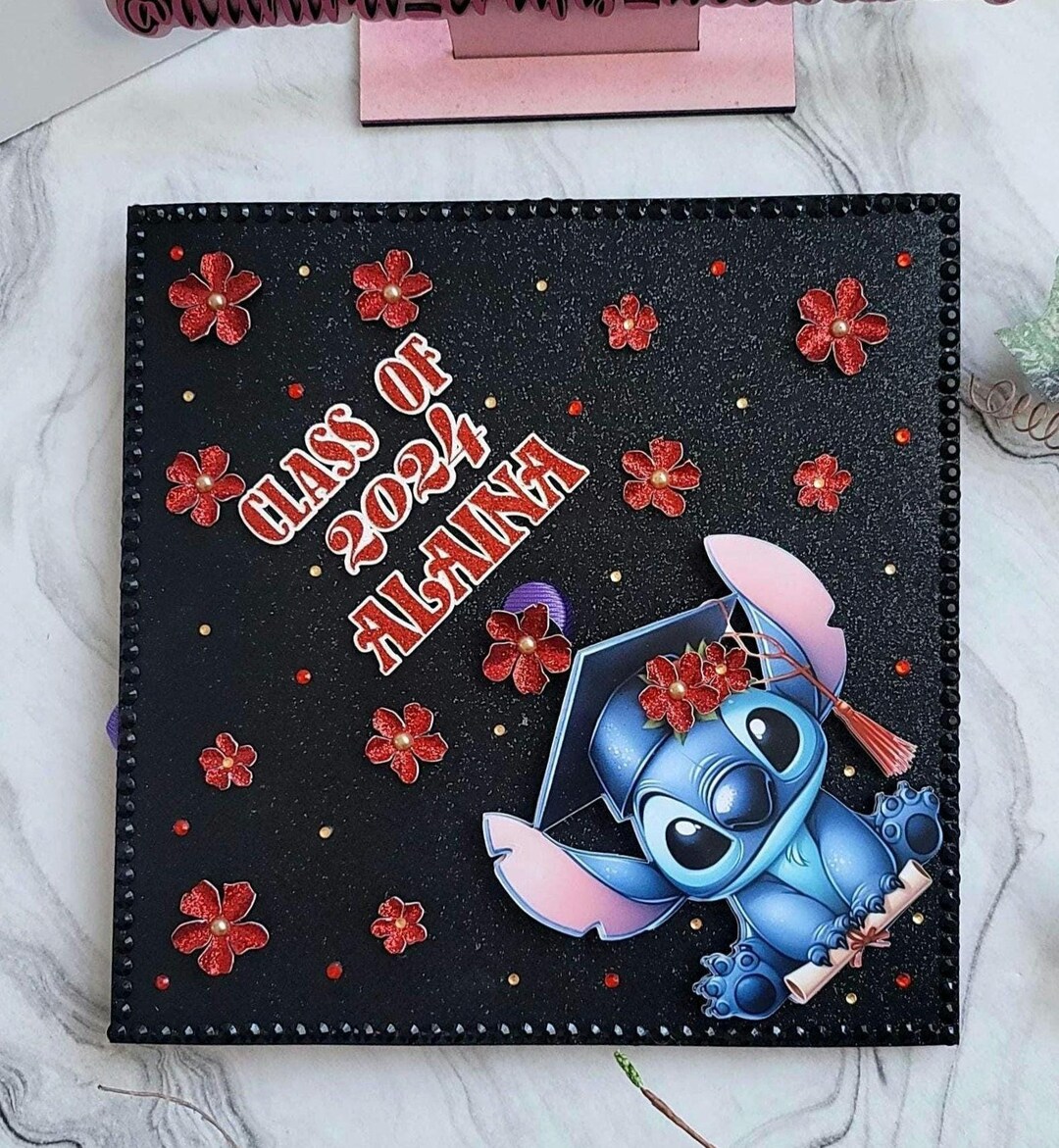 Stich Graduation Cap Topper, Customize Stich Grad Cap, Class of 2025 ...
