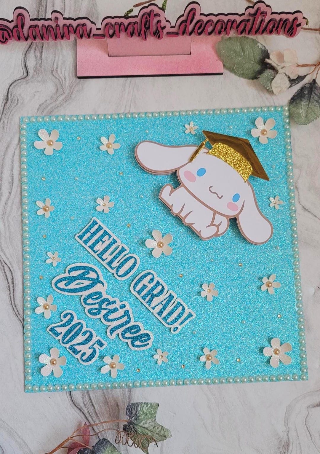 Custom Graduation Cap Cinnamon Roll, Hello Kitty, Class of 2025 ...
