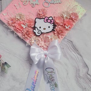Custom Hello Graduation Cap, Kitti Grad Cap Topper, Class of 2025 ...
