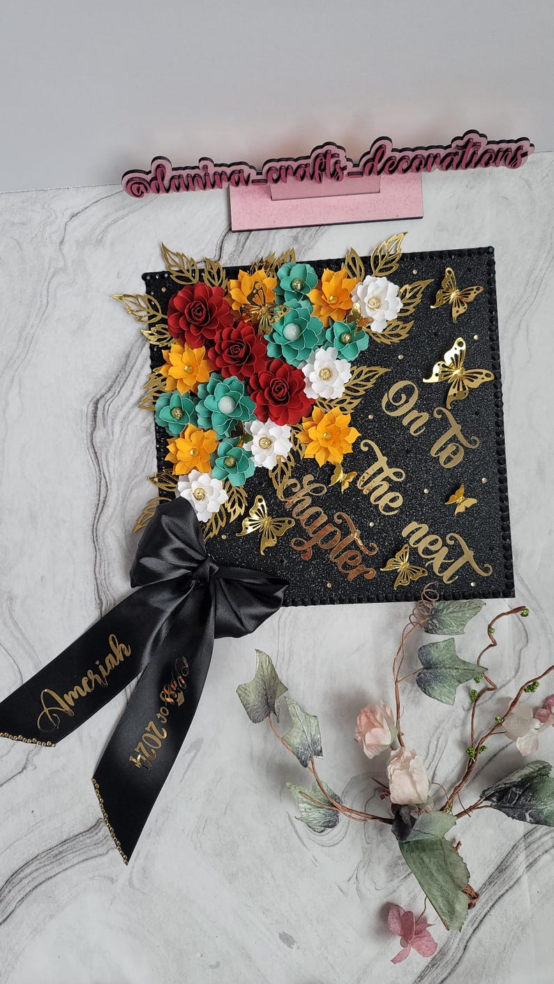 Graduation Cap Topper Decorations, Custom Text and Colors Grad Cap With ...