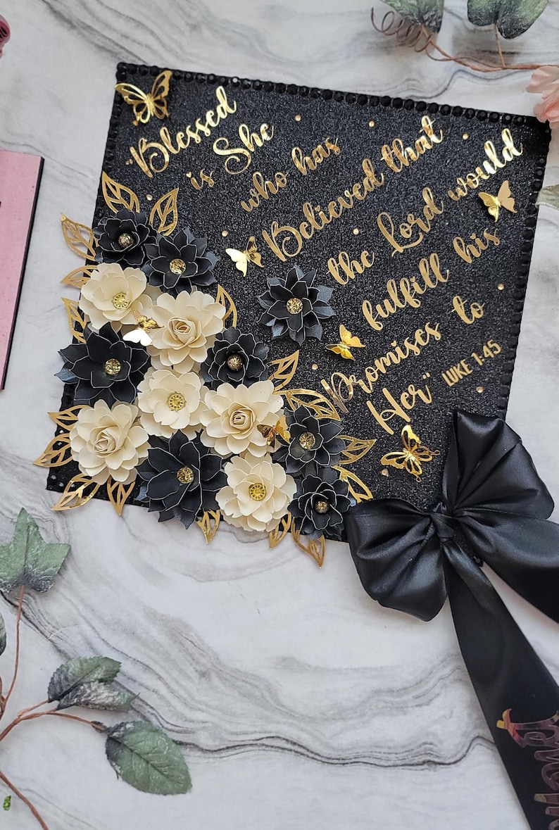 Graduation Cap Topper Decorations, Custom Text and Colors Grad Cap With ...