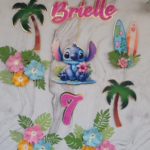 Stitch Cake Topper, Stitch Birthday, Stich Custom Topper, Personalized ...