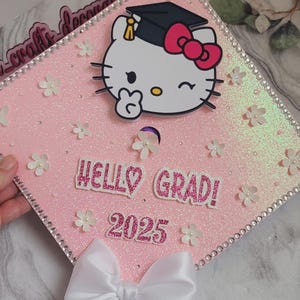 Hello Graduation Class of 2026 Custom Grad Cap Kitty Kinder Graduate ...