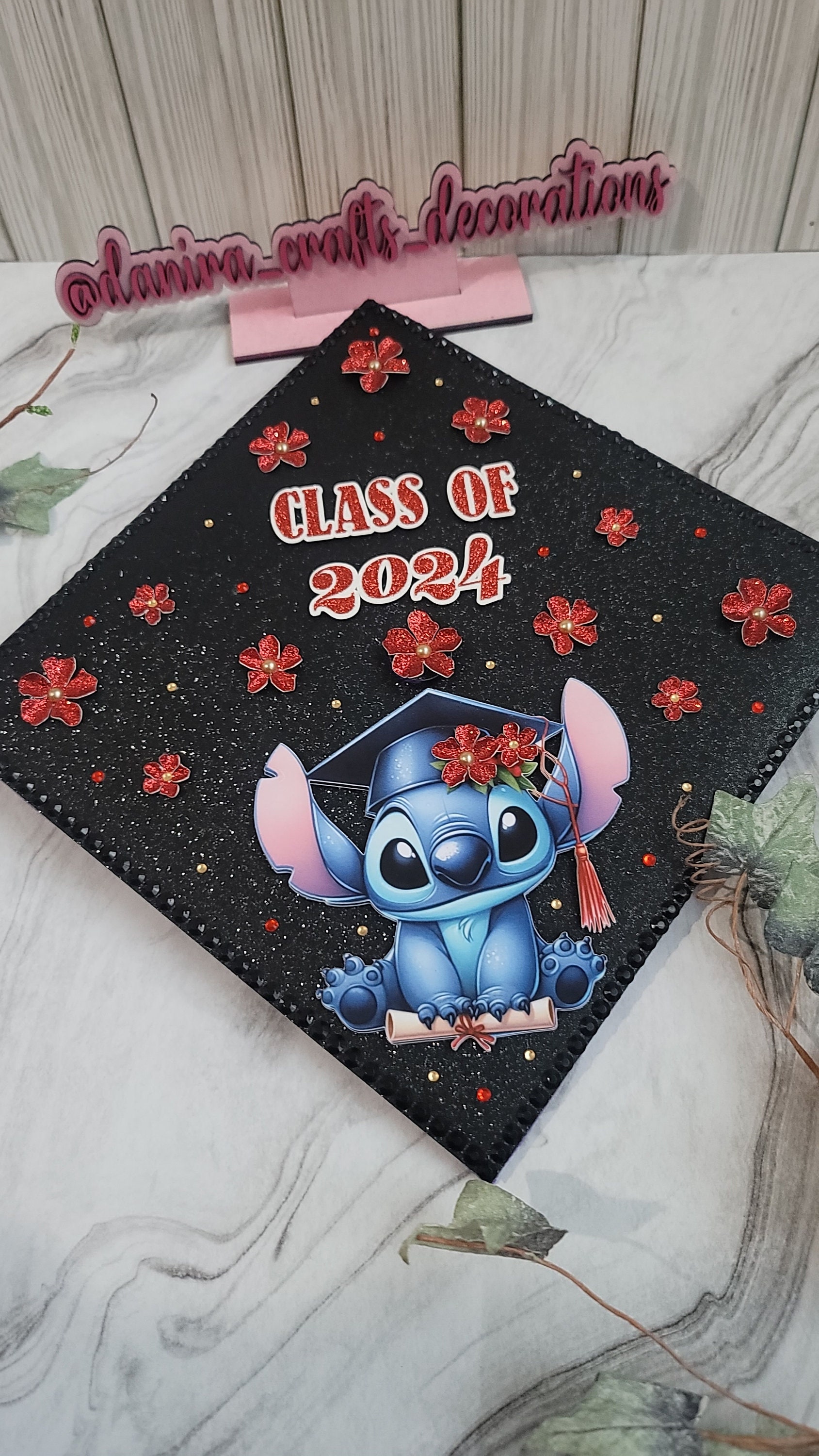 Stitch Graduation, Stitch Graduation Cap, Class of 2024, Cap Custom ...