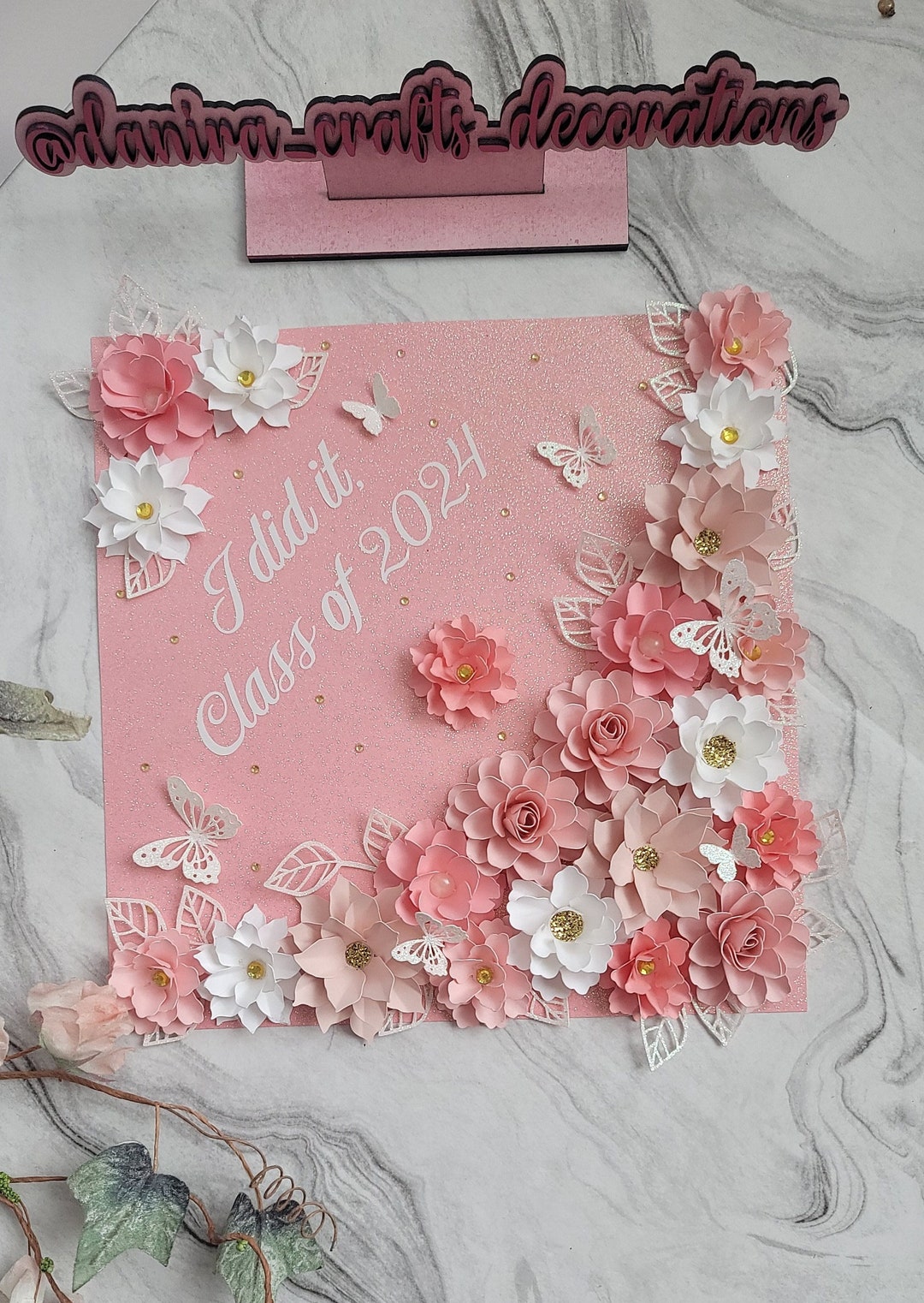 Floral Graduation Cap Topper: Class of 2025, Paper Flowers - Etsy