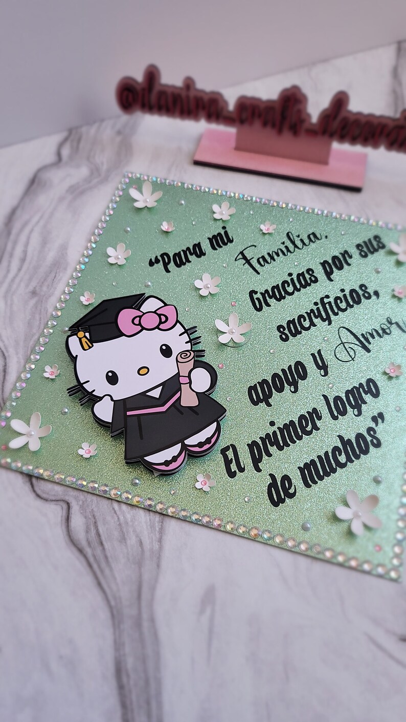 Hello Graduation Cap , Kitty Graduation Cap, Class of 2024, Cap ...