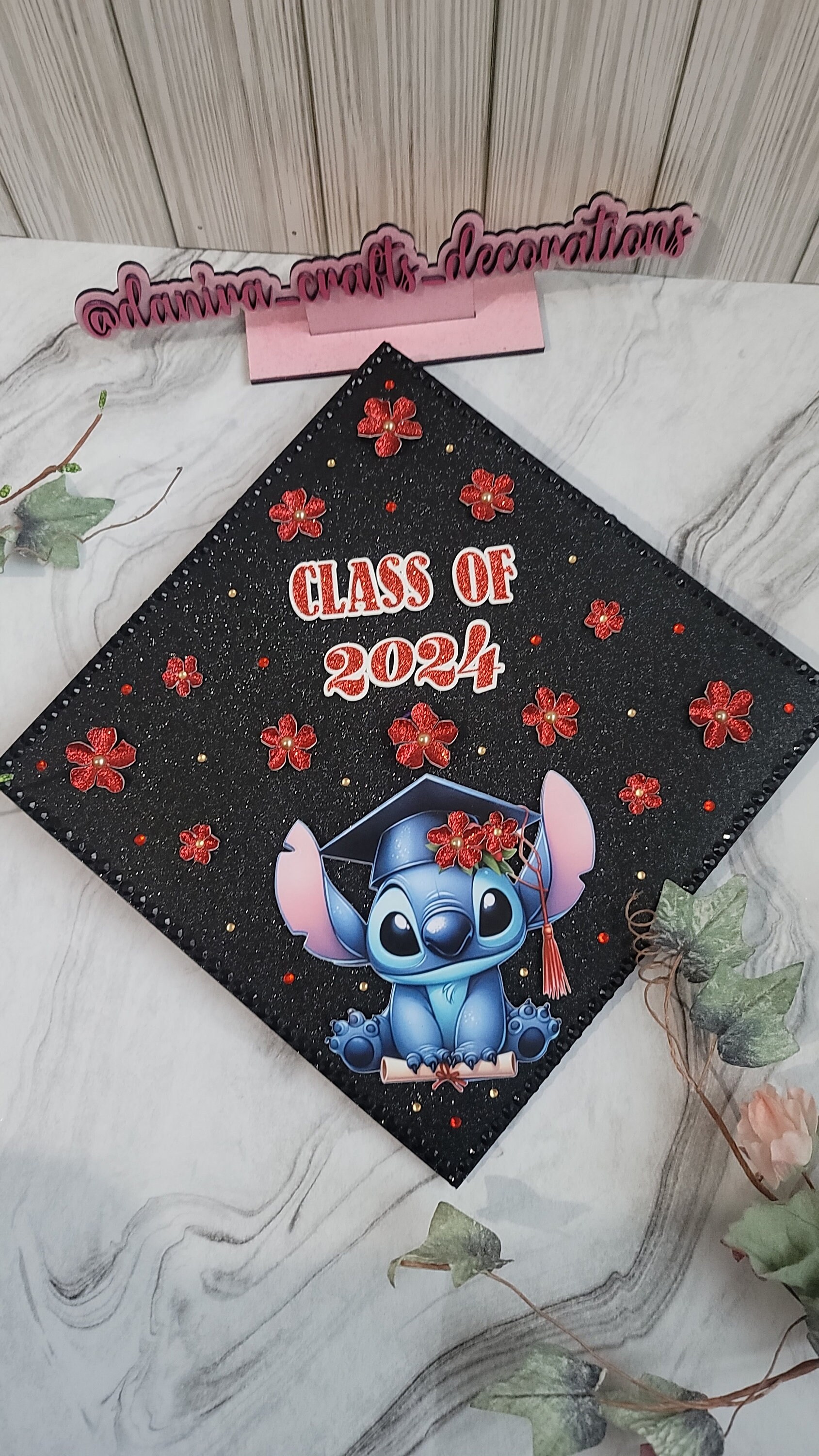 Stitch Graduation, Stitch Graduation Cap, Class of 2024, Cap Custom ...
