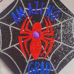 RHINESTONES Spider Graduation Cap Topper, Class of 2025, Spider Man ...