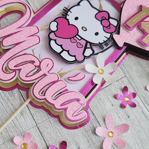 Hello Cake Topper, Cake Topper, Kitti Birthday Decorations, 3D Cake ...