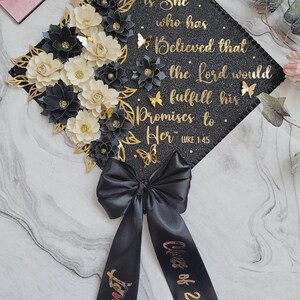 Graduation Cap Topper Decorations, Custom Text and Colors Grad Cap With ...