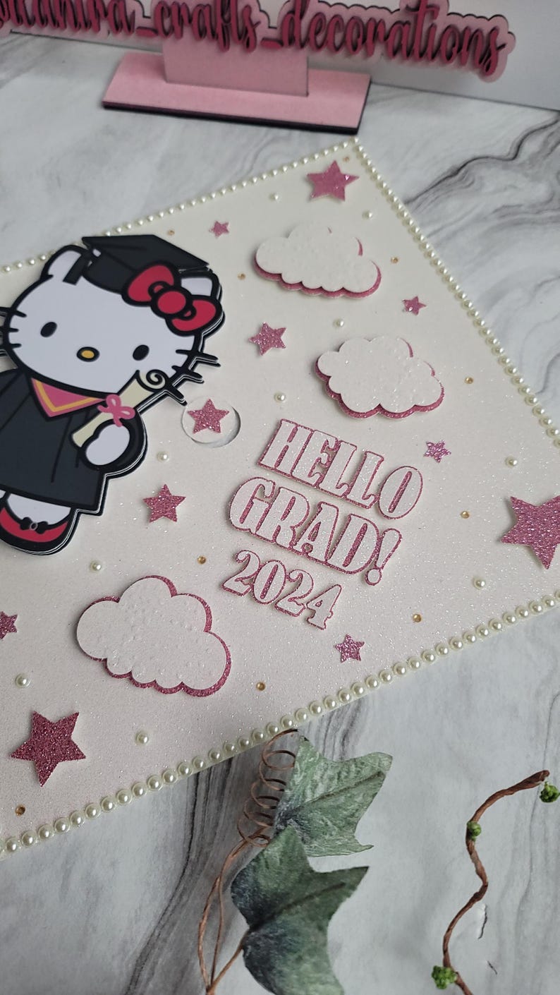 Custom Graduation Cap Cat, Hello Class of 2026, Custom Kitti Grad ...