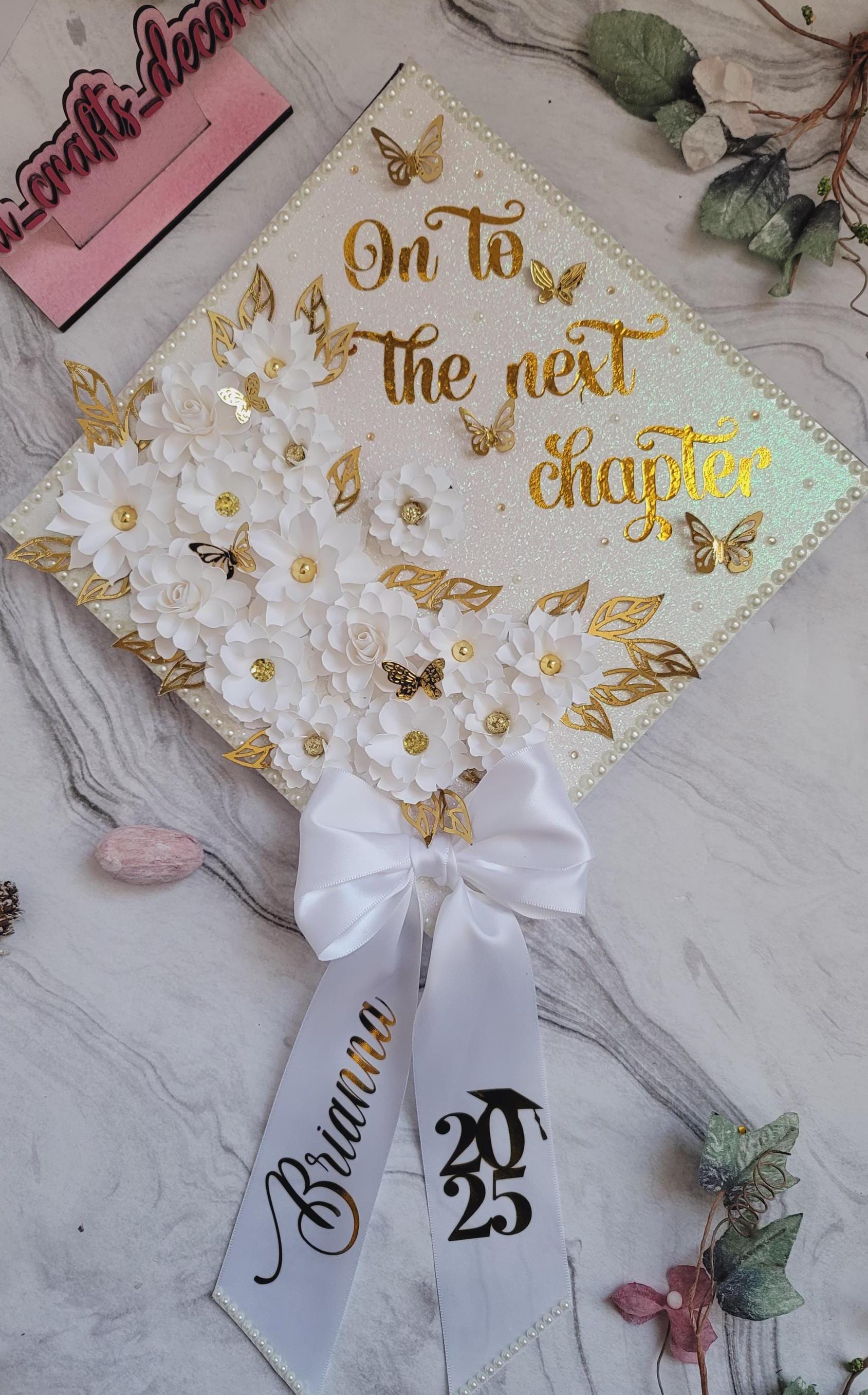 Graduation Cap Topper Custom Paper Flowers and Text Class of 2026 - Etsy
