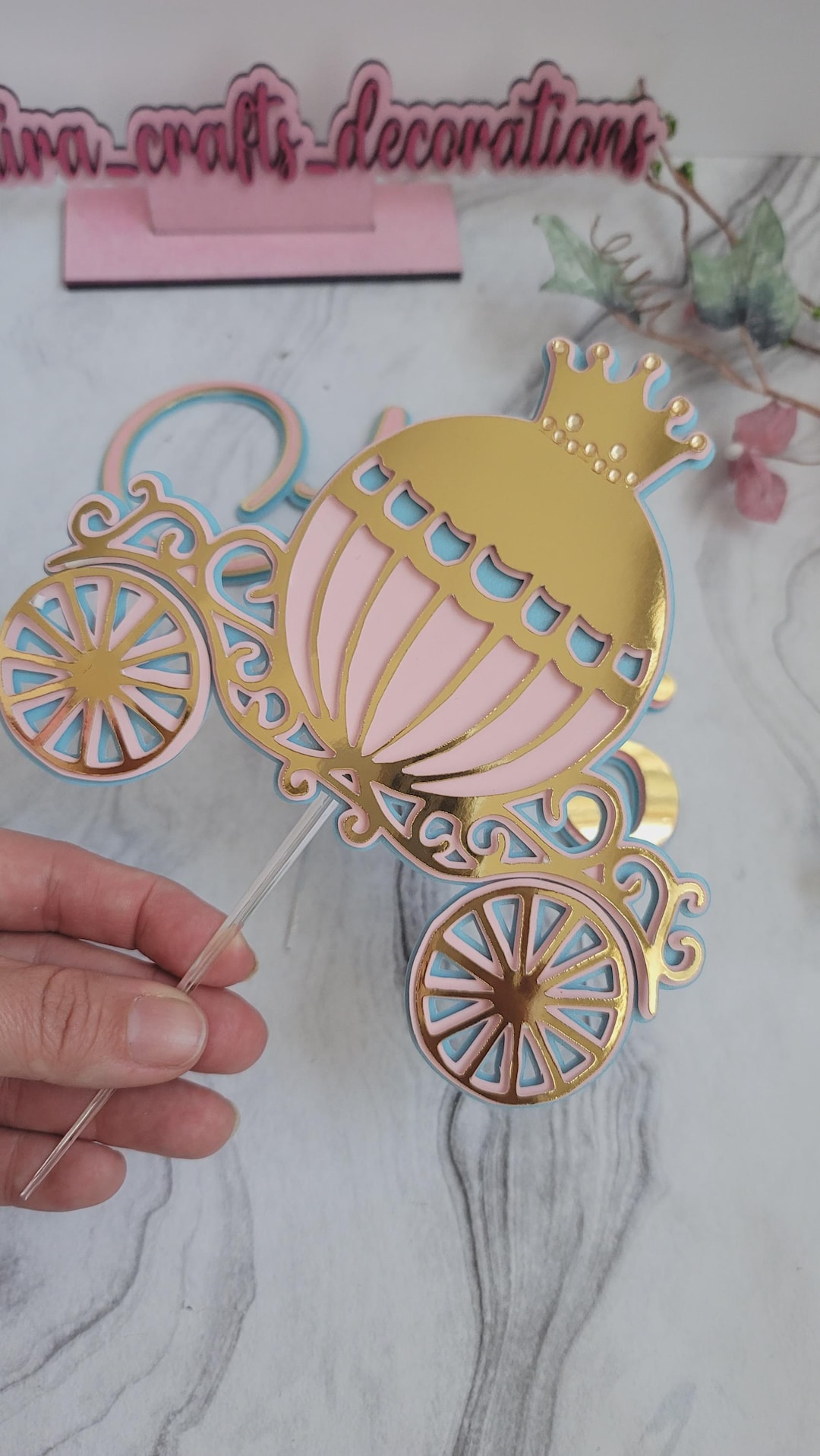 Princess Cake Topper, Carriage Cake Topper, Little Princess Cake ...