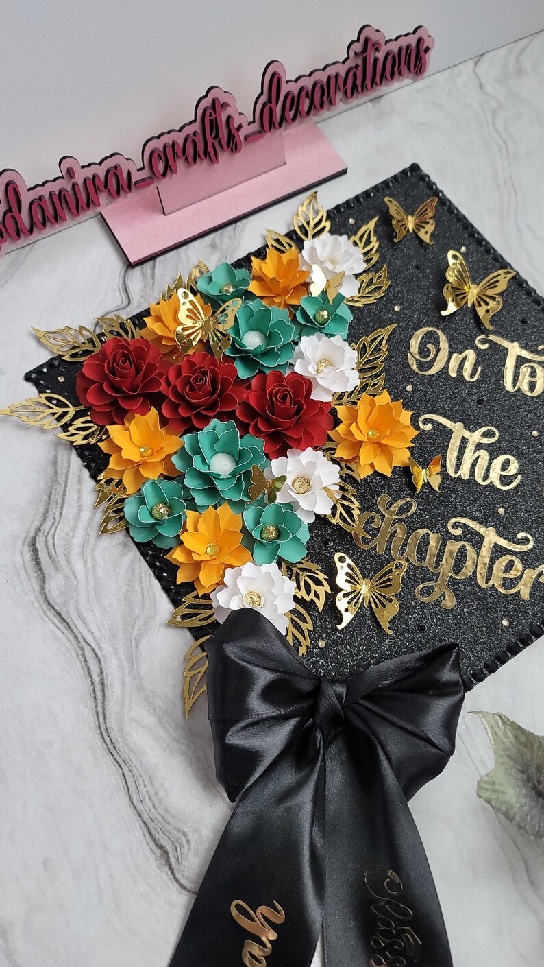 Graduation Cap Topper Decorations, Custom Text and Colors Grad Cap With ...