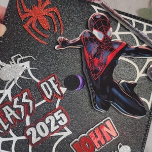 Spiderman Graduation Cap Topper Class of 2026 Black Spider Graduate ...