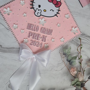 Hello Graduation Class of 2026 Custom Grad Cap Kitty Kinder Graduate ...