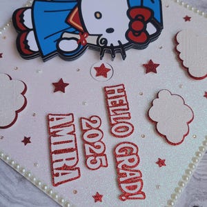 Graduation Cap Kitty, Graduation Cap, Hello Class of 2025 , Cap Custom ...
