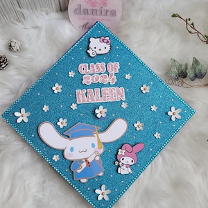 Custom Graduation Cap My Melody, Hello Kitty, Class of 2025, Cinammon ...