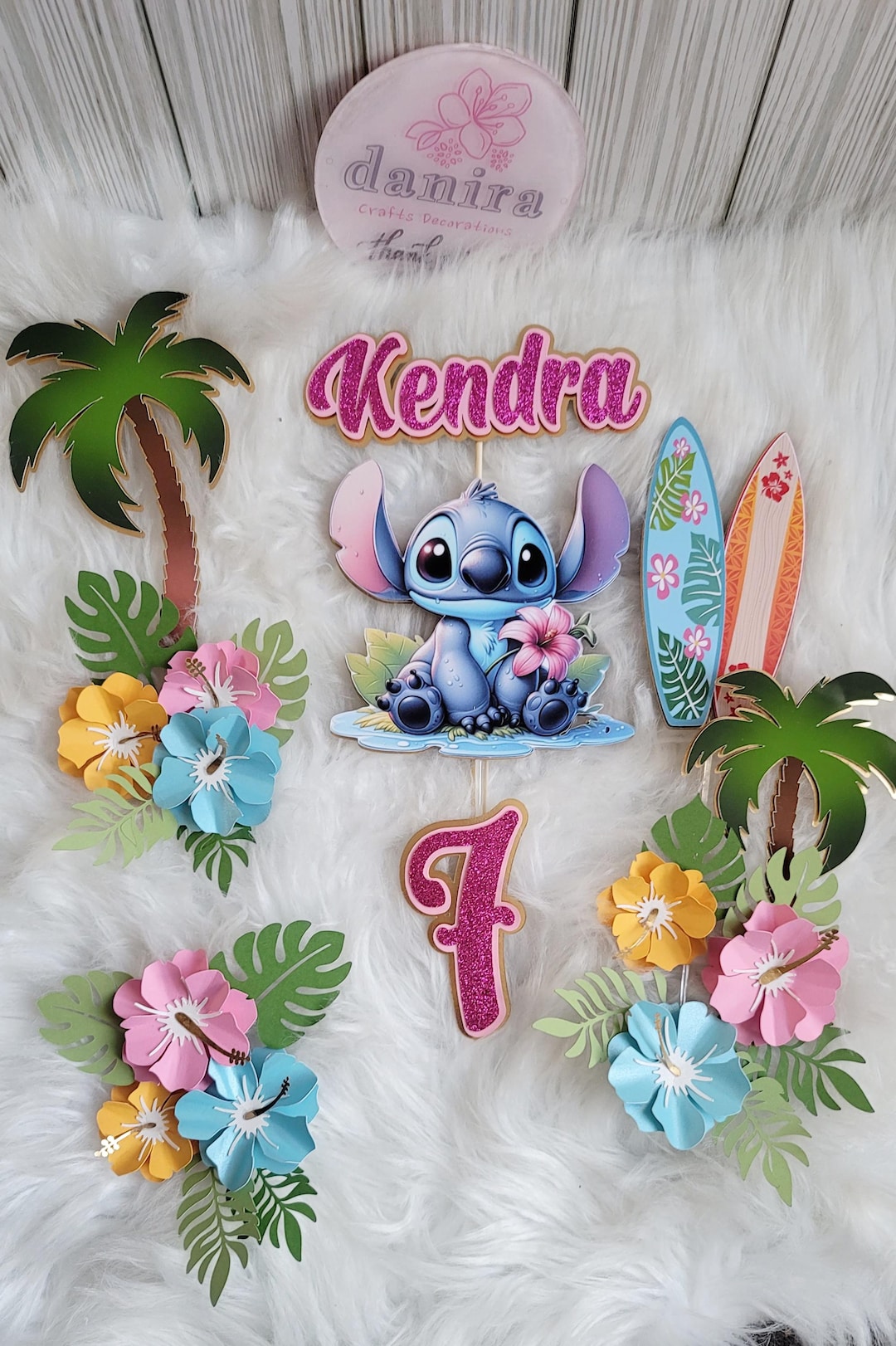 Stitch Cake Topper, Stitch Birthday, Stich Custom Topper, Personalized ...