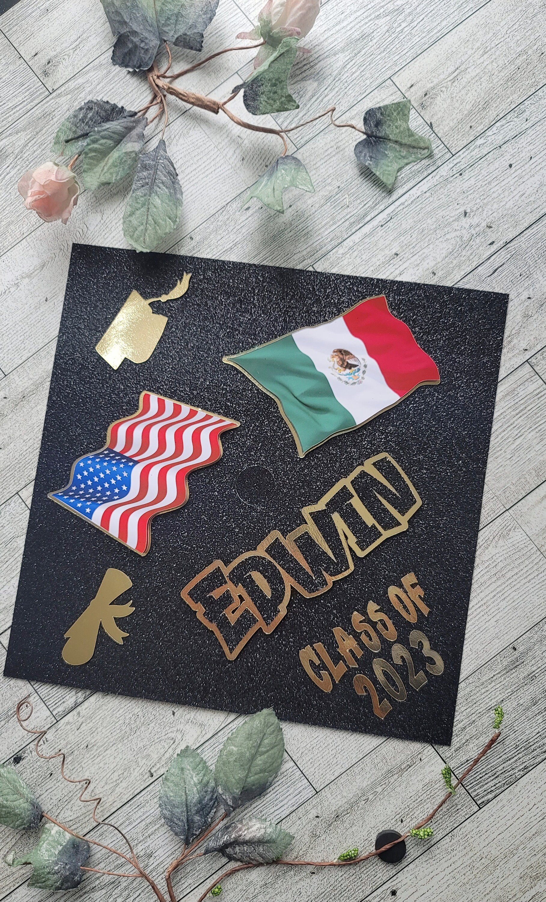 Graduation Cap Mexican Flag, USA Grad Cap Flag Topper, Class of 2024 ...