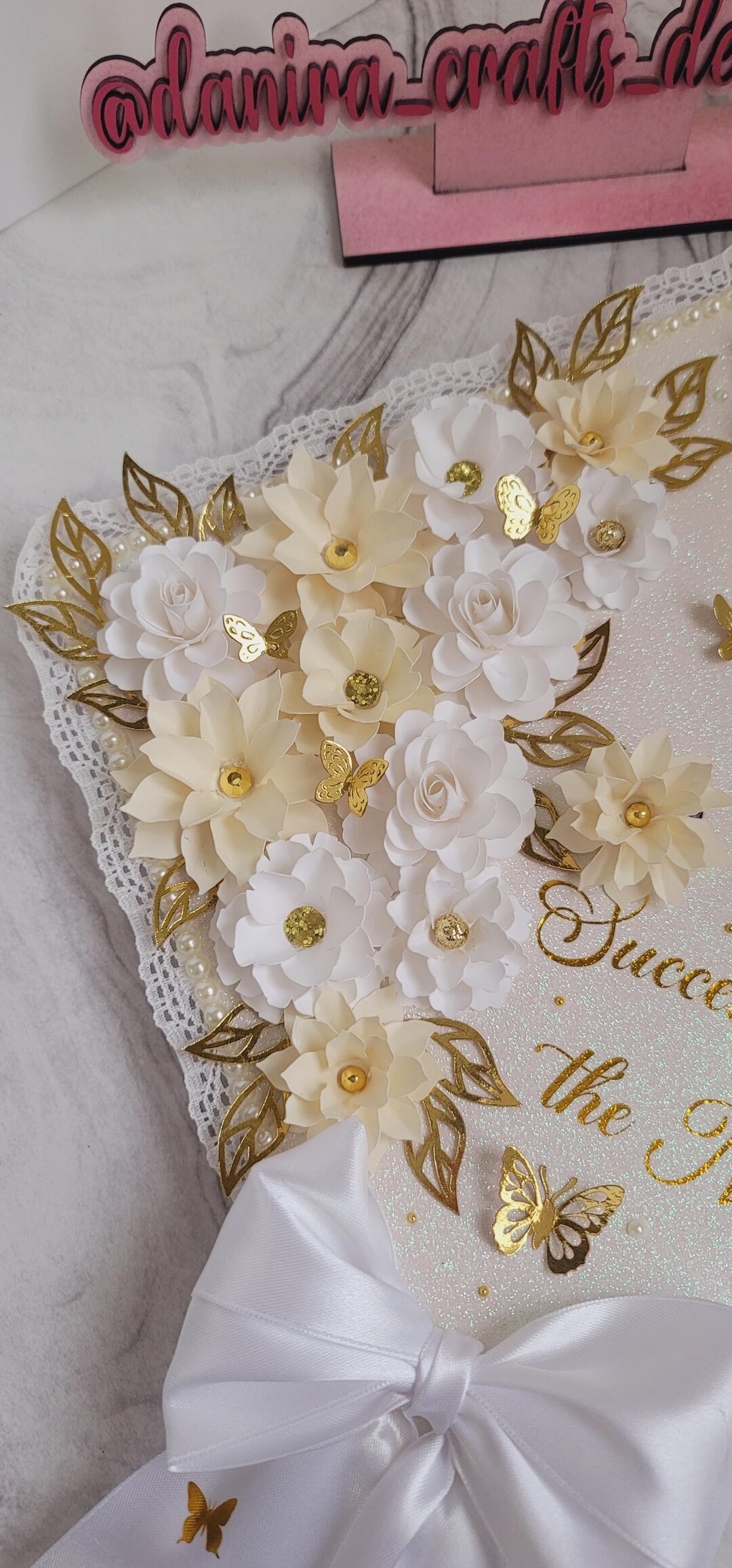 Custom Lace Graduation Cap With Paper Flower Class of 2026 Bible Verse ...