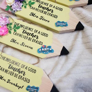 Personalized Wood Pencil Teacher Desk Decor, Pencil Teacher Sign With ...