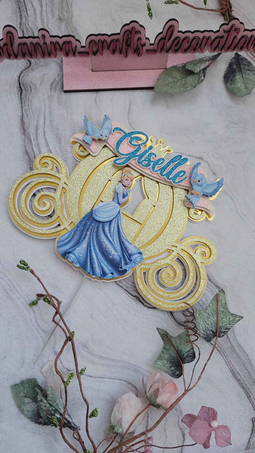 Personalized Princess Carriage Cake Topper: Birthday Party Decor - Etsy