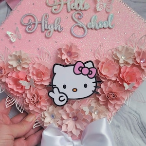 Custom Hello Graduation Cap, Kitti Grad Cap Topper, Class of 2025 ...