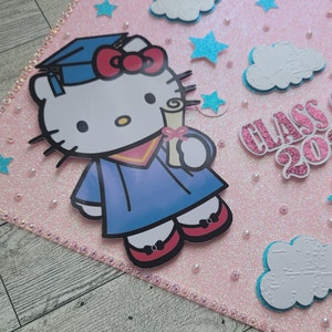 Graduation Cap Kitty, Graduation Cap, Hello Class of 2024, Cap Custom ...
