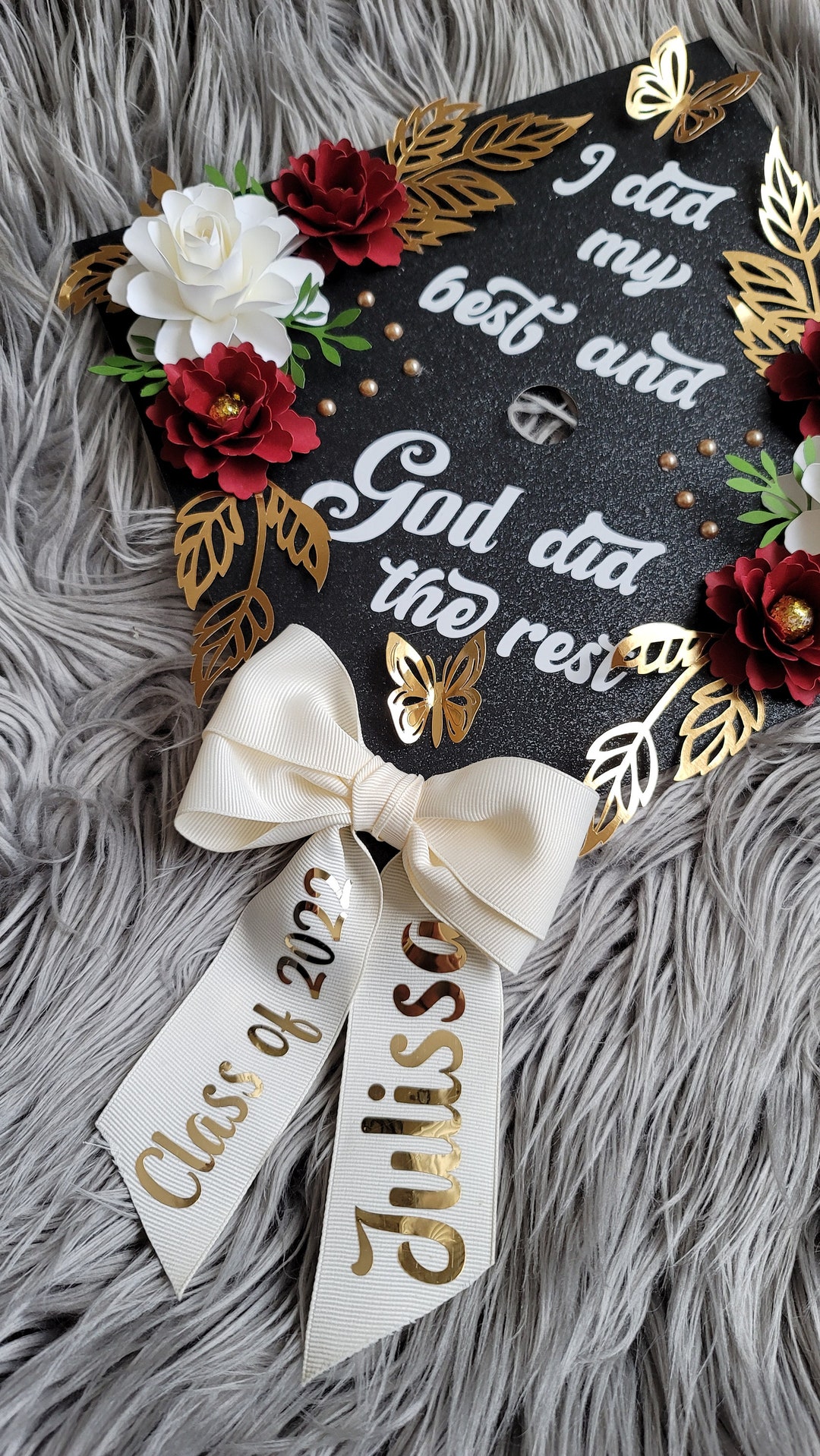Costumaize Graduation Cap Flowers, Grad Cap Topper, Class of 2024 ...