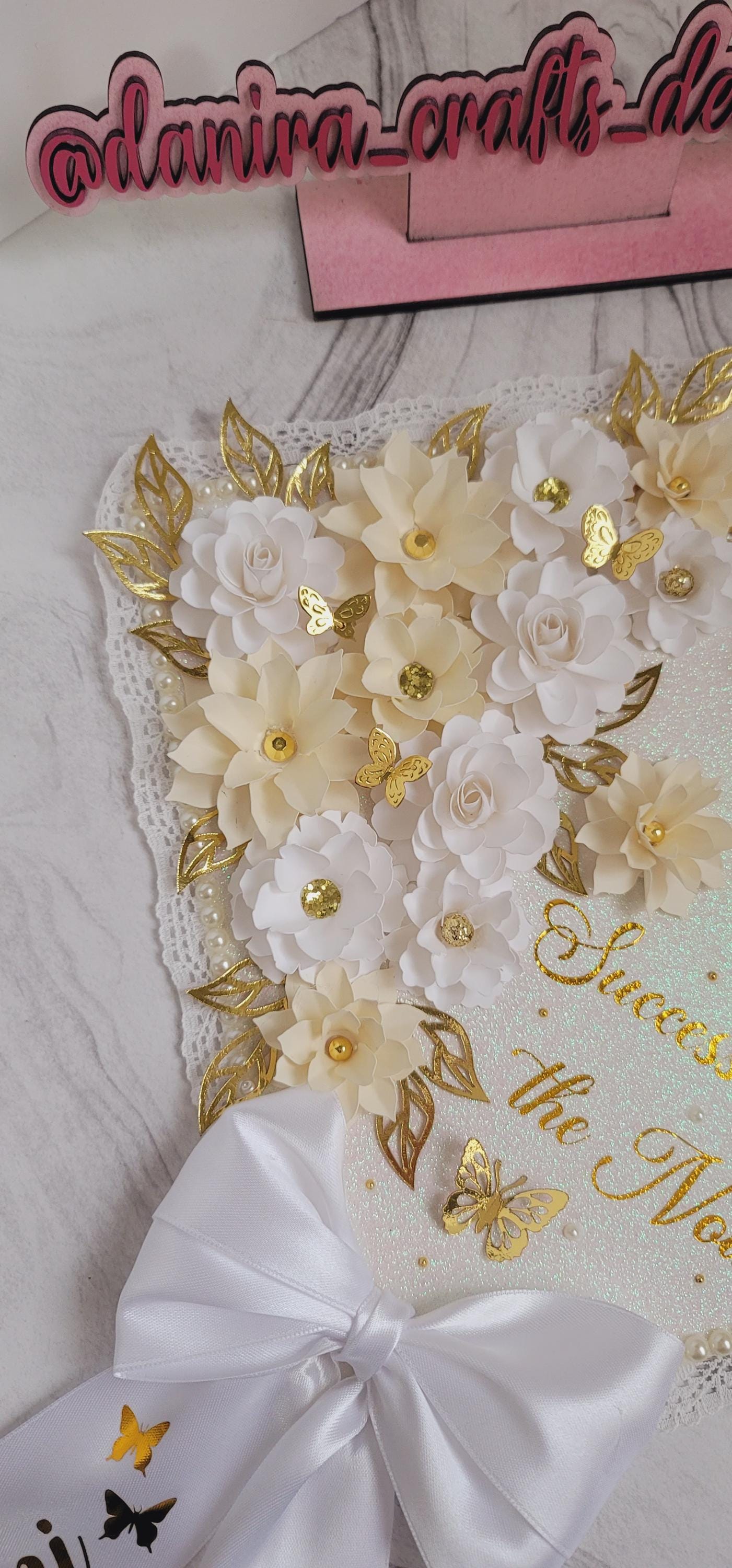 Custom Lace Graduation Cap With Paper Flower Class of 2026 Bible Verse ...