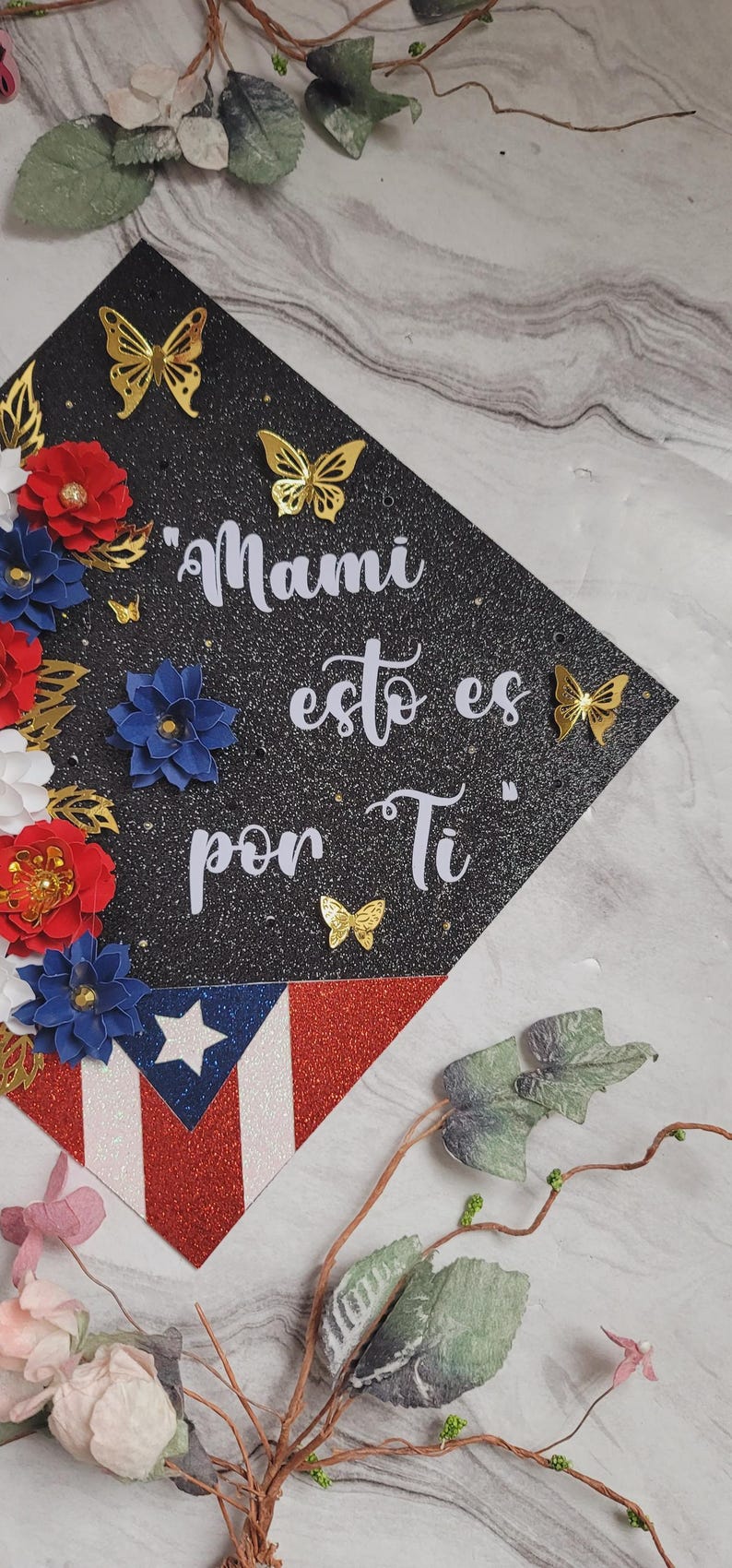 Puerto Rico Flag Graduation Cap Topper Custom Graduation Flag Paper ...