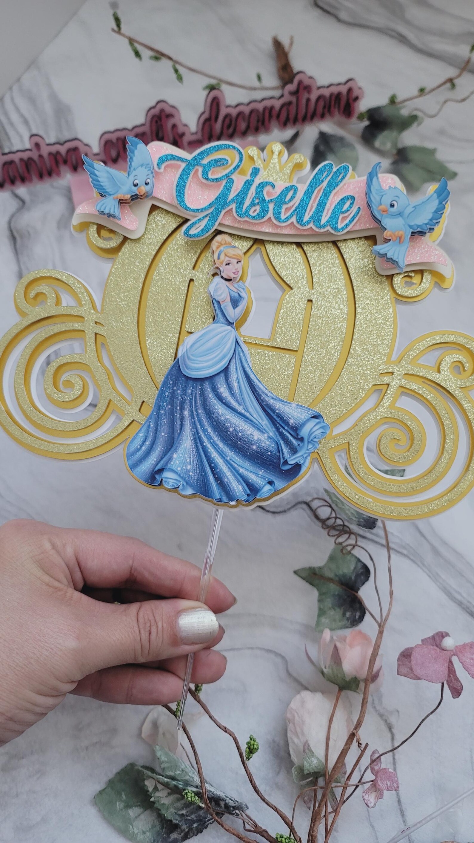 Personalized Princess Carriage Cake Topper: Birthday Party Decor - Etsy