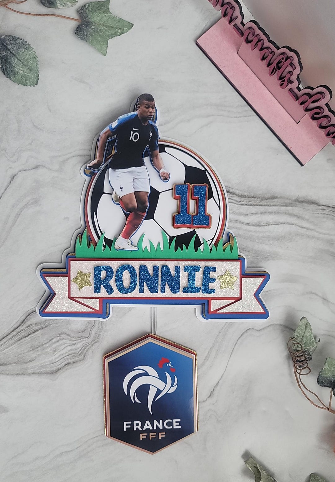 Mbape Cake Topper, Soccer Cake Topper, Mbappe, Soccer , Birthday Cake ...