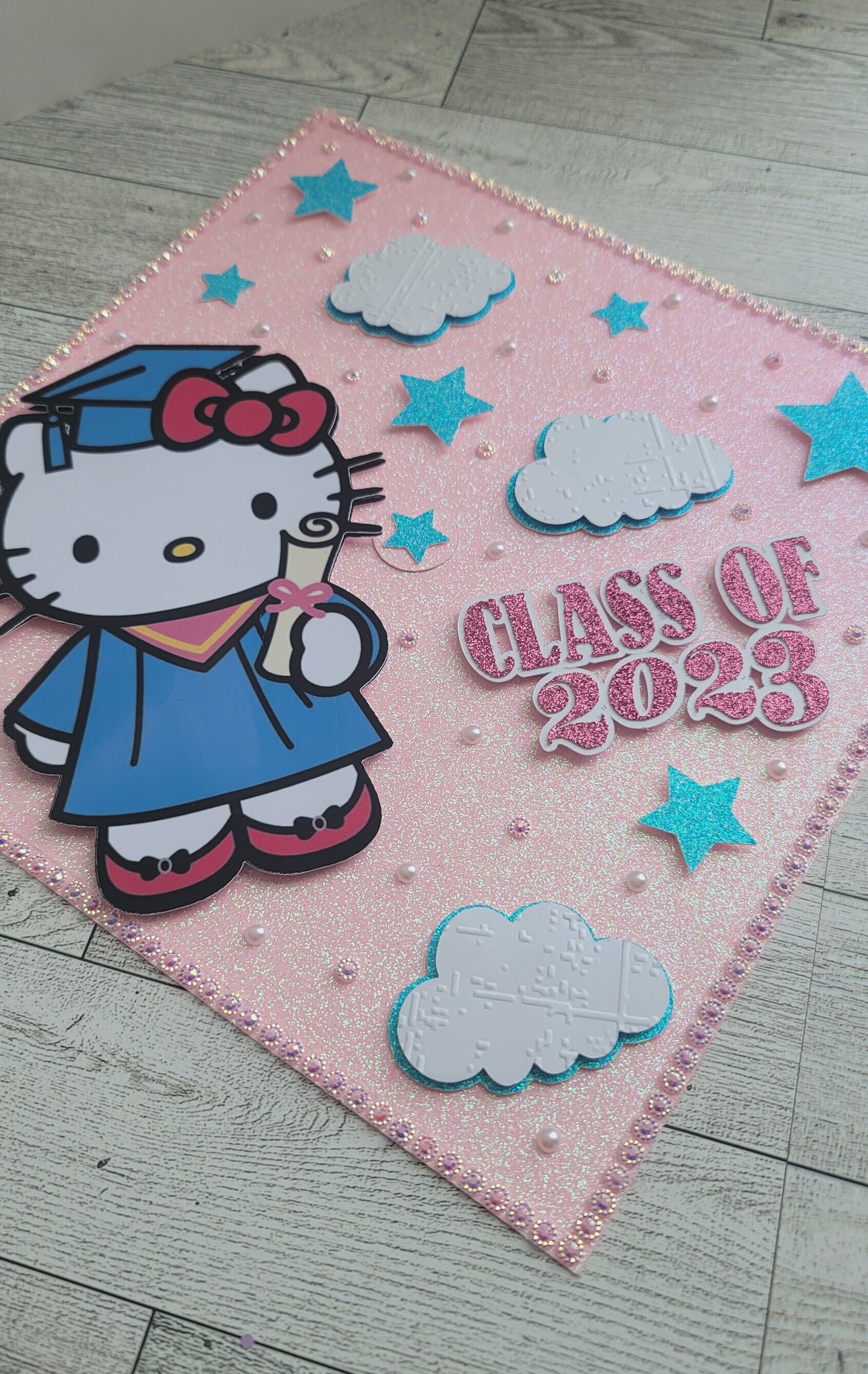 Graduation Cap Kitty , Graduation Cap, Hello Class of 2024, Cap Custom ...