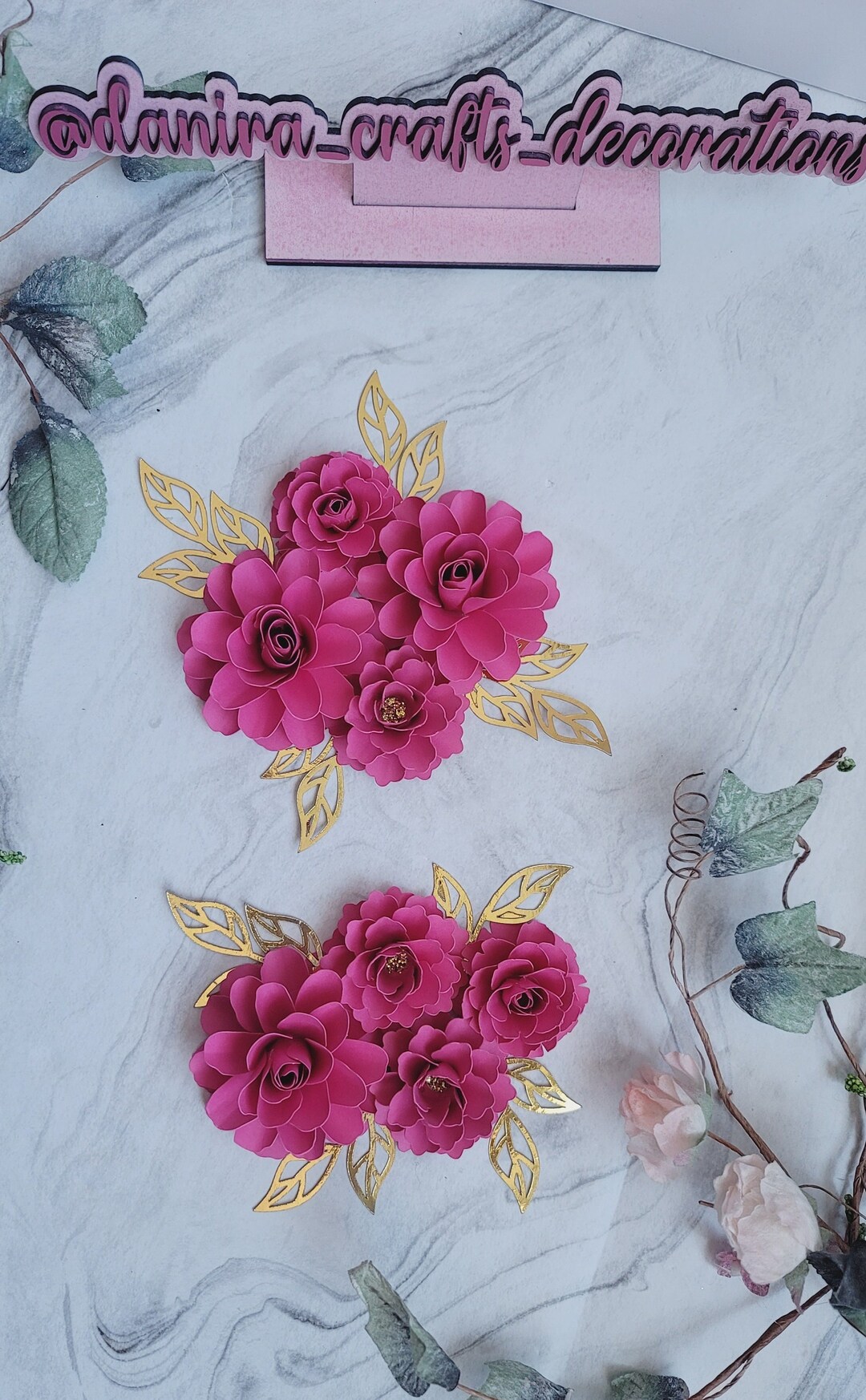 Paper Flowers, Cake Topper Decorations, 3D Cake Topper, Decoration for ...